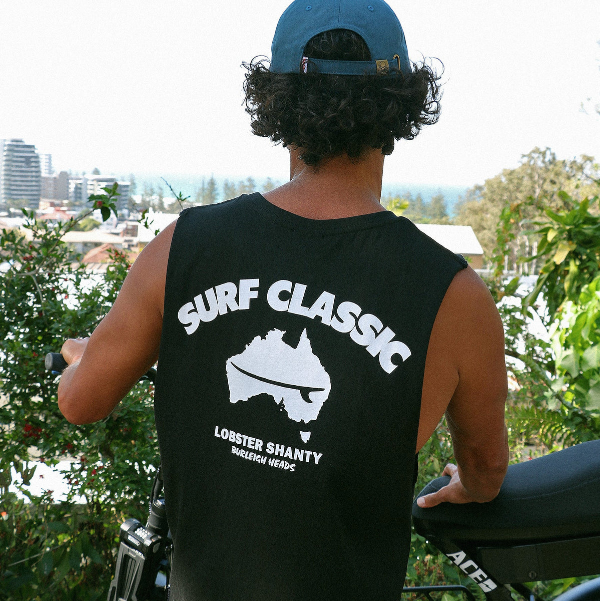 Surf Classic - Black Muscle Tee – Lobster Shanty
